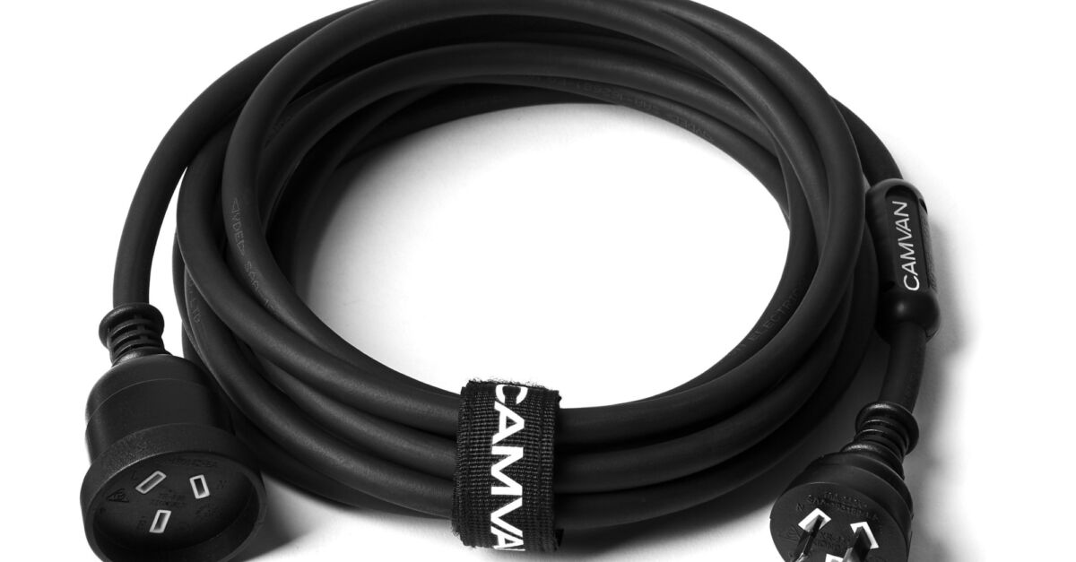 CAMVAN - Stinger Rubber Power Extension Lead /Cable 10amp - 5m - Black ...