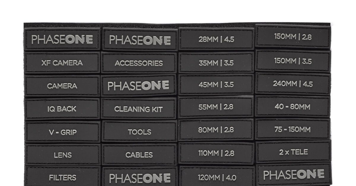 Phase One EVA Velcro tags for Soft Shell Case (30 piece sheet) - Specular