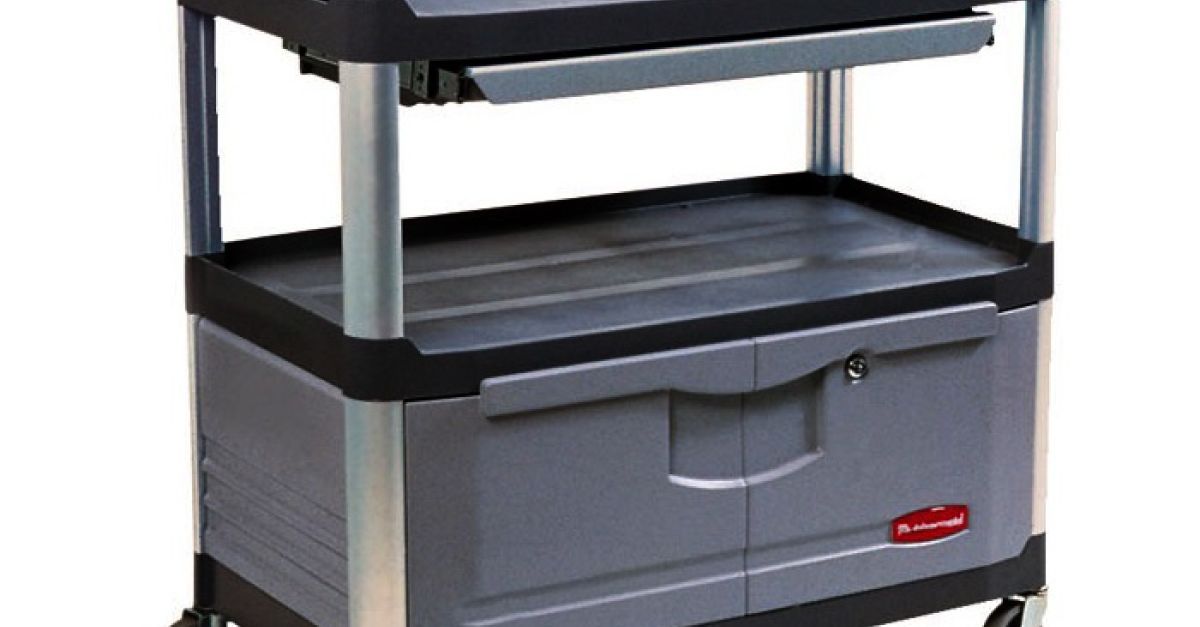 Rubbermaid 4094 Instrument / Workstation cart - Black - Specular